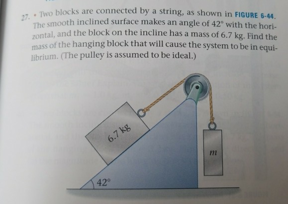 Solved 7 Two blocks are connected by a string, The smooth | Chegg.com
