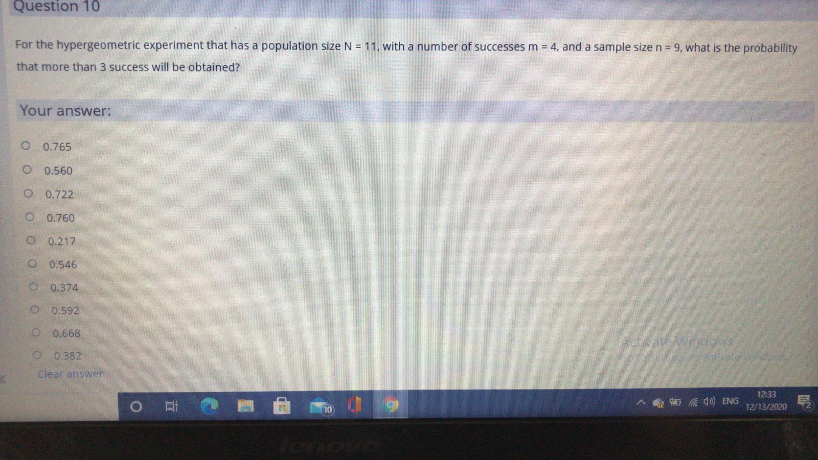 Solved Question 10 For the hypergeometric experiment that | Chegg.com