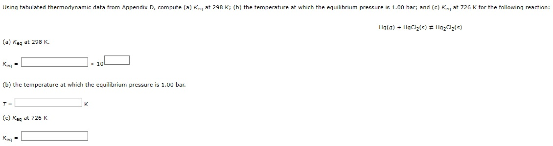Using tabulated thermodynamic data from Appendix D, | Chegg.com