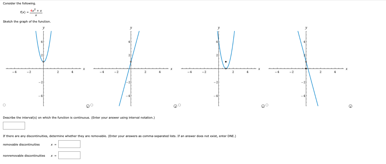 Solved Consider the following. (4x²+x Sketch the graph of | Chegg.com