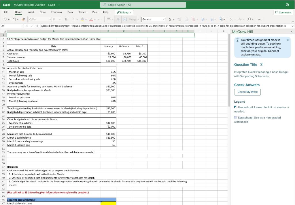 Your timed assignment clock is still counting down. | Chegg.com