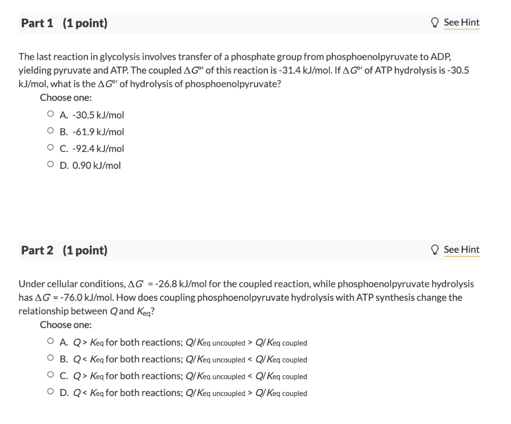 Solved Part 1 (1 point) See Hint The last reaction in | Chegg.com