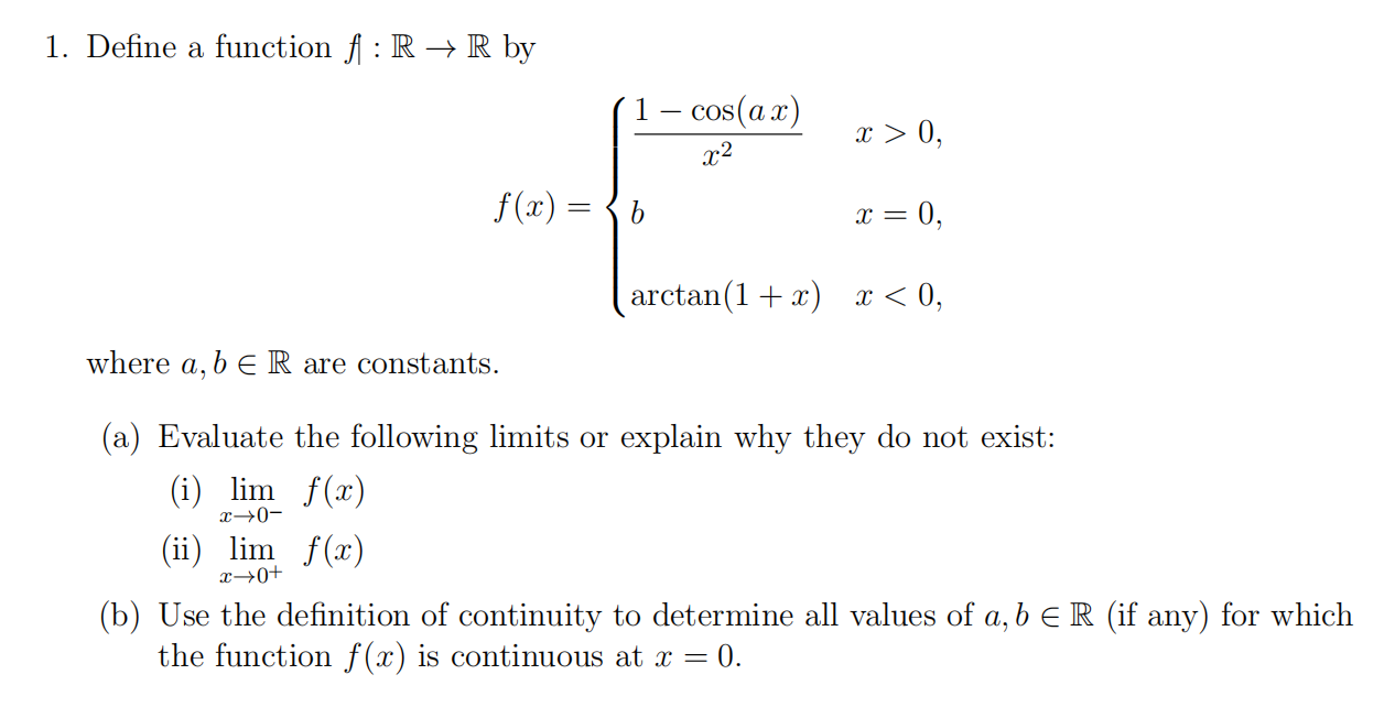 Solved 1. Define a function \\( f: \\mathbb{R} \\rightarrow | Chegg.com