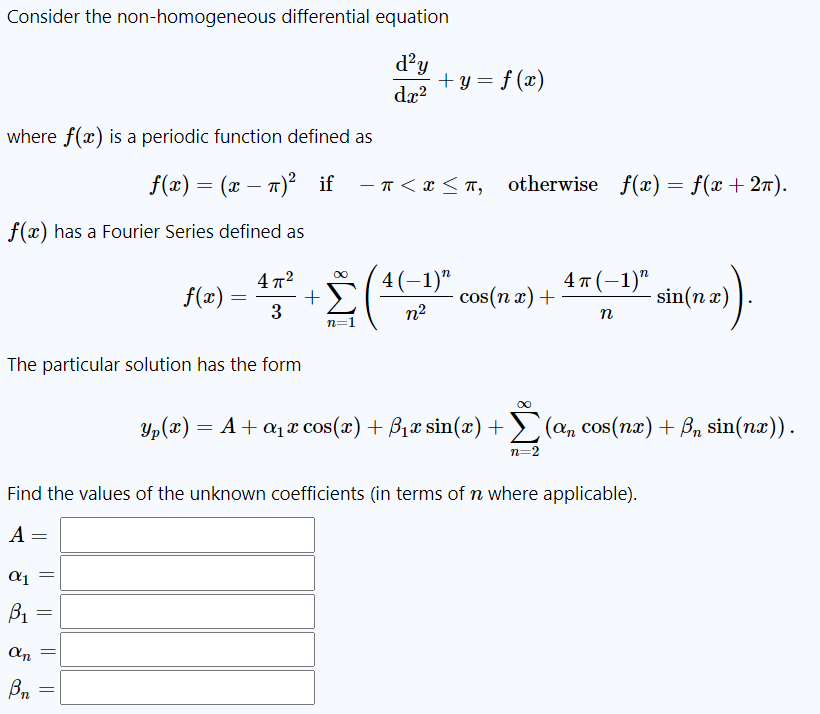 Solved Consider the non-homogeneous differential equation | Chegg.com