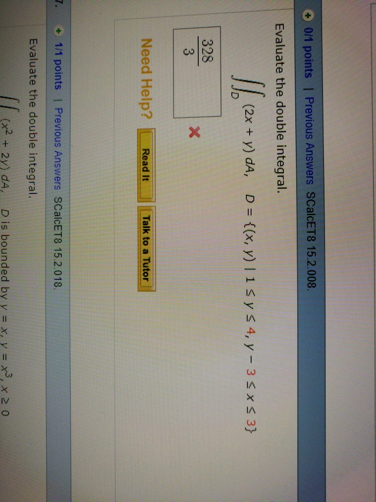 Solved 01 points | Previous Answers SCalcET8 15.2,008 | Chegg.com
