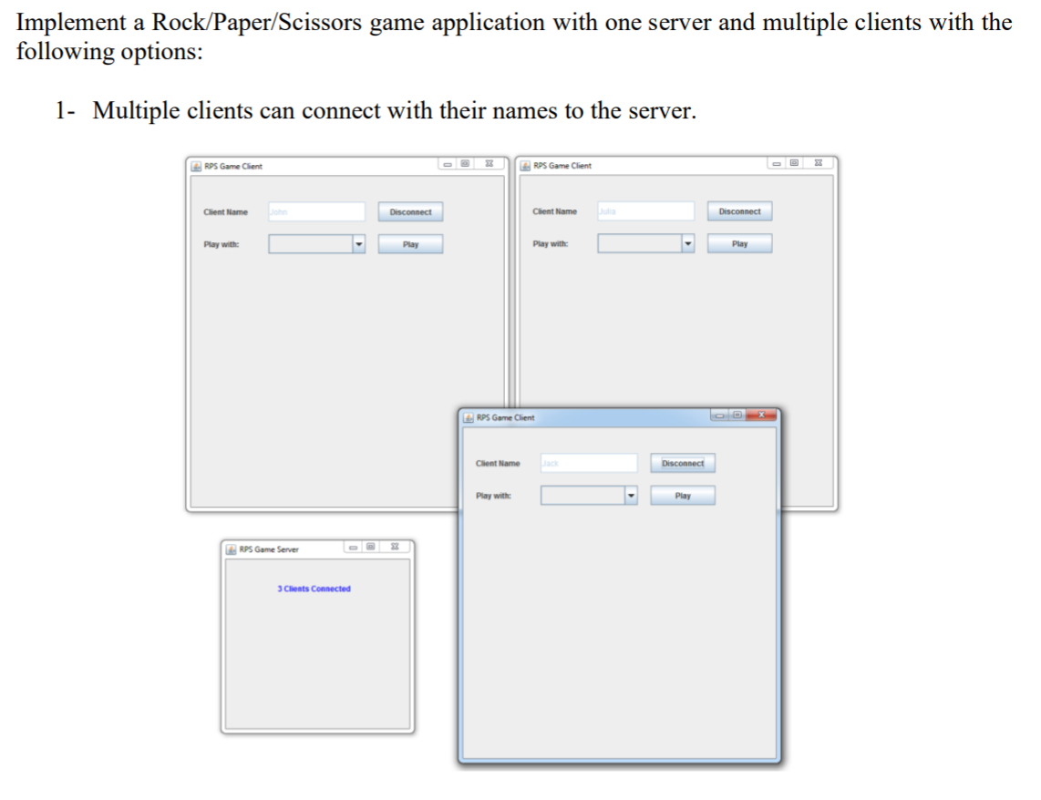 Implement a Rock/Paper/Scissors game application with | Chegg.com
