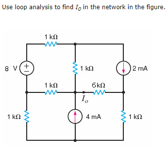 Solved Use loop analysis to find Io in the network in the | Chegg.com