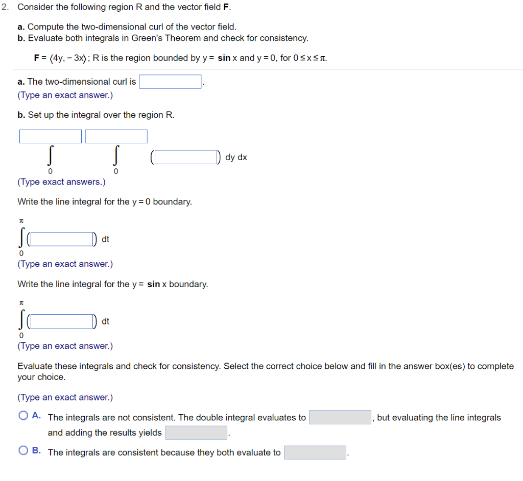 Solved 2. Consider the following region R and the vector | Chegg.com