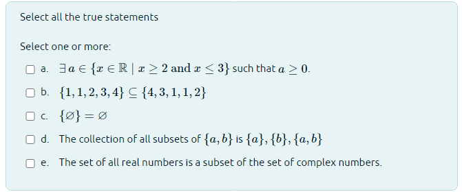 Solved Select all the true statements Select one or more: a. | Chegg.com