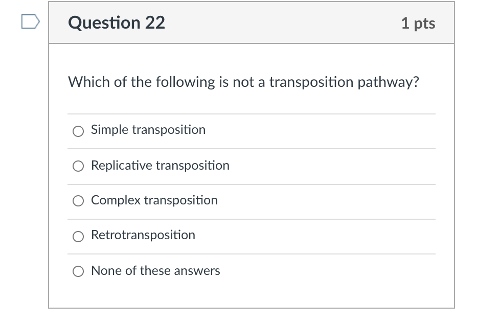 Solved Question 22 1 pts Which of the following is not a | Chegg.com