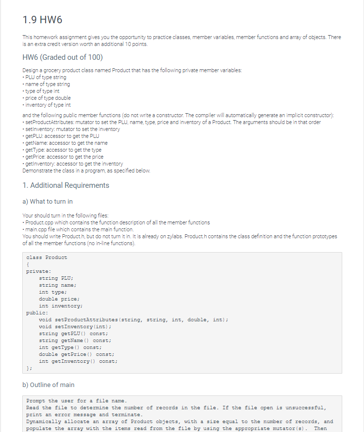 Solved 1.9 HW6 This homework assignment gives you the | Chegg.com