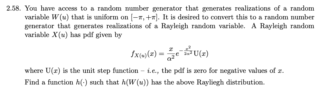 Solved 2.58. You have access to a random number generator | Chegg.com