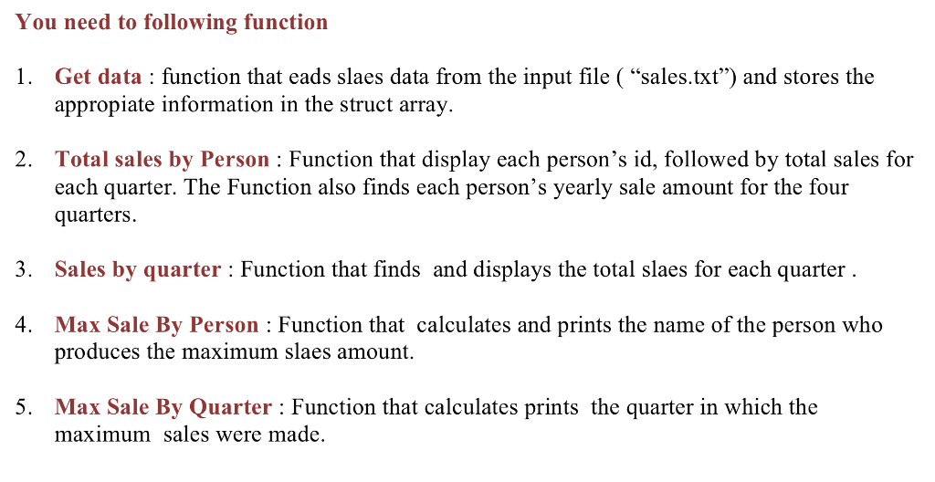 Solved Write A C Program To Solve The Following Problem