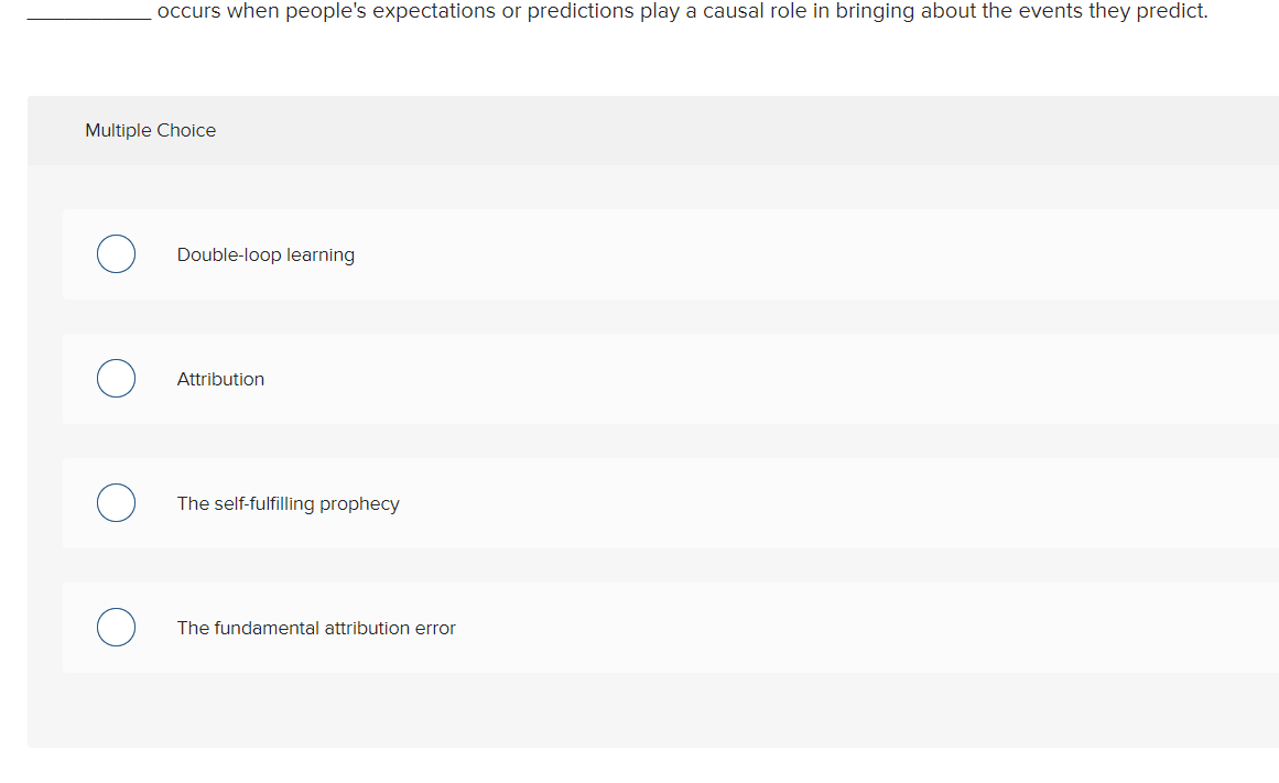 Solved occurs when people's expectations or predictions play | Chegg.com