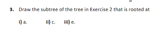 3. Draw the subtree of the tree in Exercise 2 that is | Chegg.com