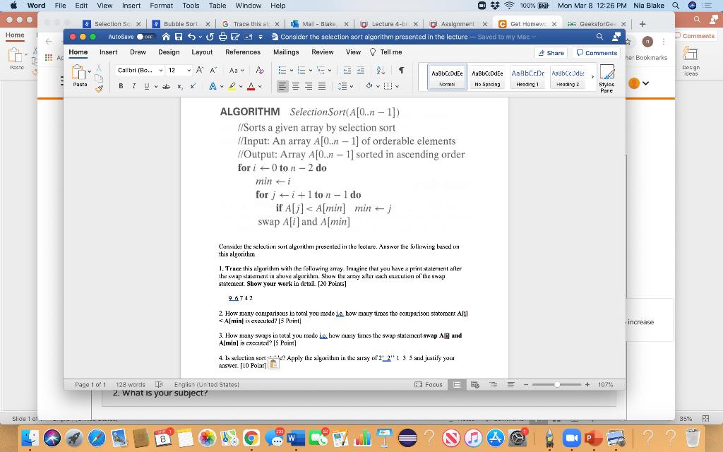 Solved Word File Edit View Insert Format Tools Table Window | Chegg.com