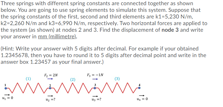 Solved Three springs with different spring constants are | Chegg.com