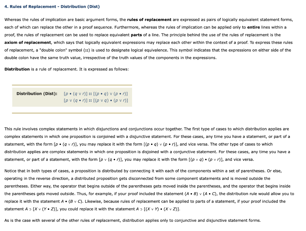 4. Rules of Replacement - Distribution (Dist) of | Chegg.com