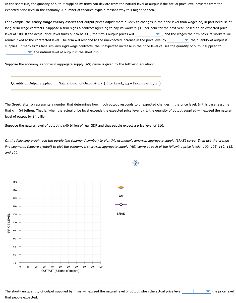 Solved In the short run, the quantity of output supplied by | Chegg.com