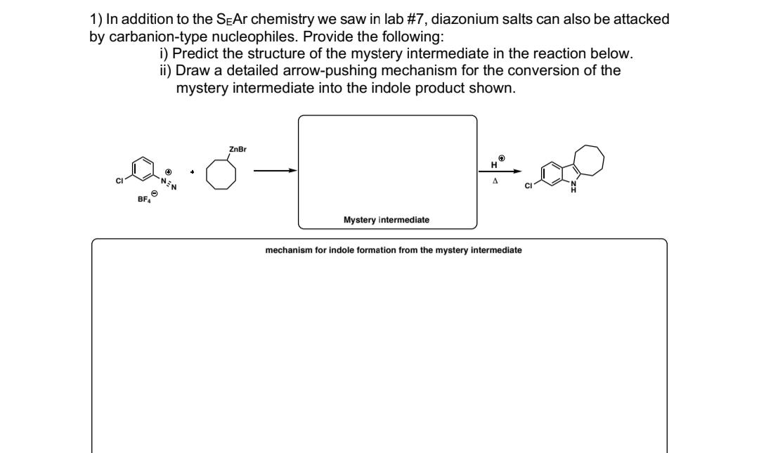 Solved 1) In addition to the SEAr chemistry we saw in lab | Chegg.com
