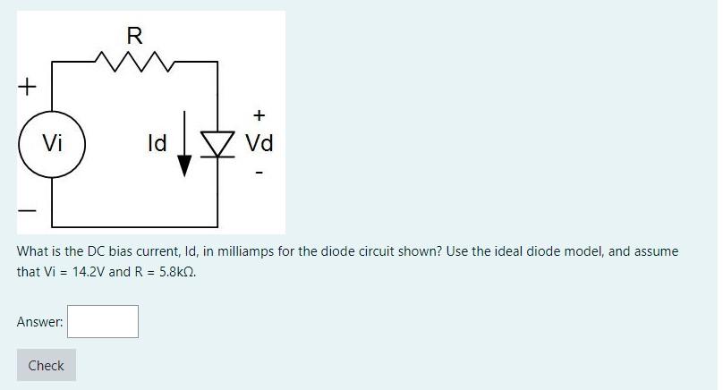 Solved What is the DC bias current, Id, in milliamps for the | Chegg.com
