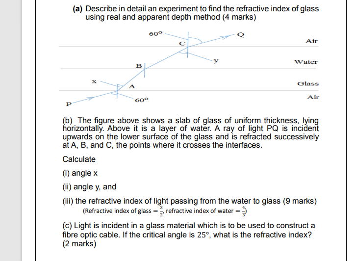 Solved (a) Describe in detail an experiment to find the | Chegg.com