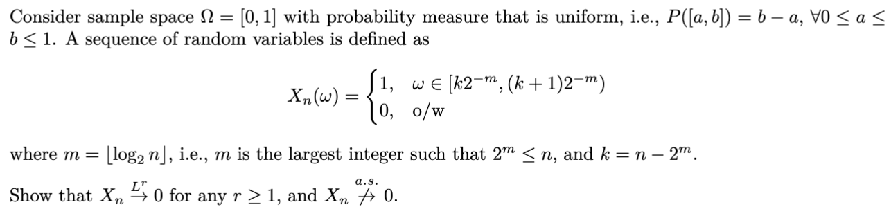 Solved Consider sample space Ω=[0,1] with probability | Chegg.com