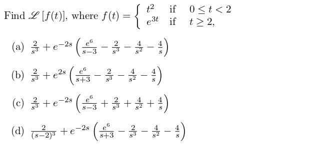 Solved if 0 2, (a) 3 +e" (4-3-3-6) (b) 3 +62s (643 - :) (e) | Chegg.com