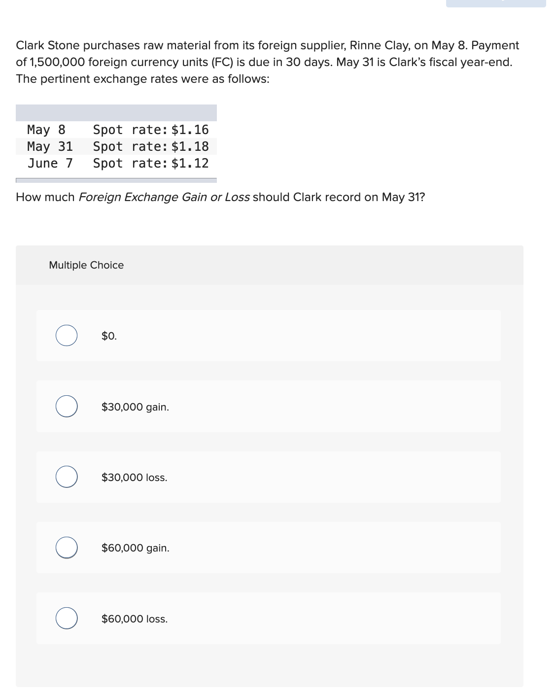 Solved Clark Stone purchases raw material from its foreign | Chegg.com