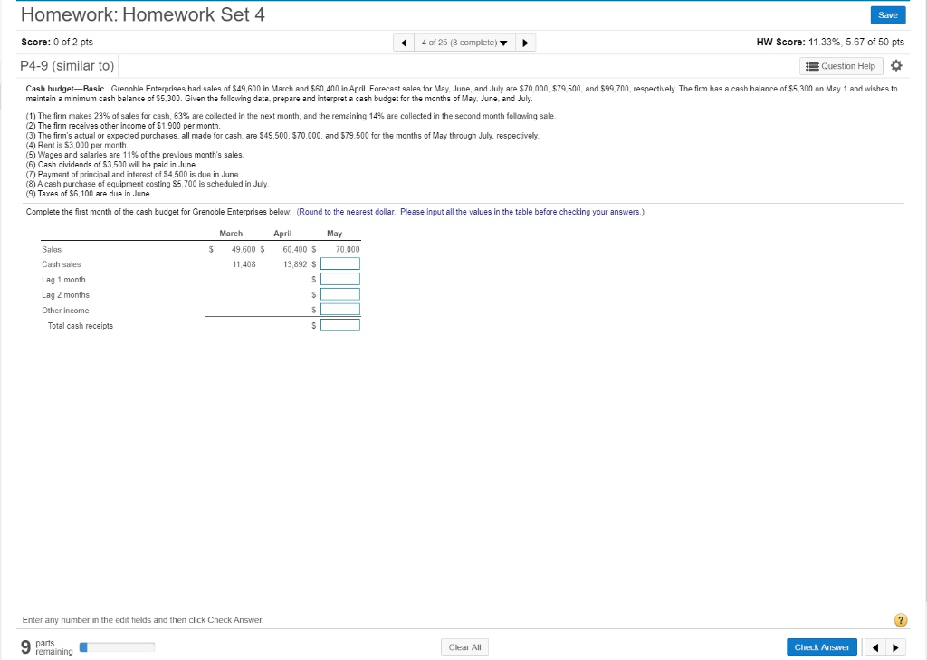 Solved Save Homework Homework Set 4 Score 0 Of 2 Pts P4 9