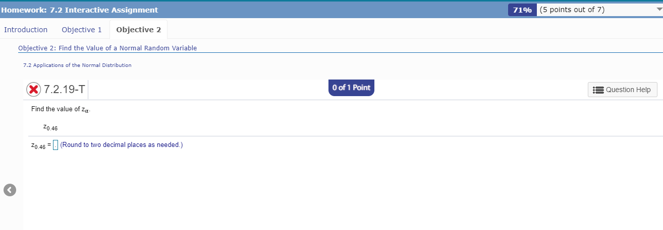 Solved Homework: 7.2 Interactive Assignment 71% (5 points | Chegg.com