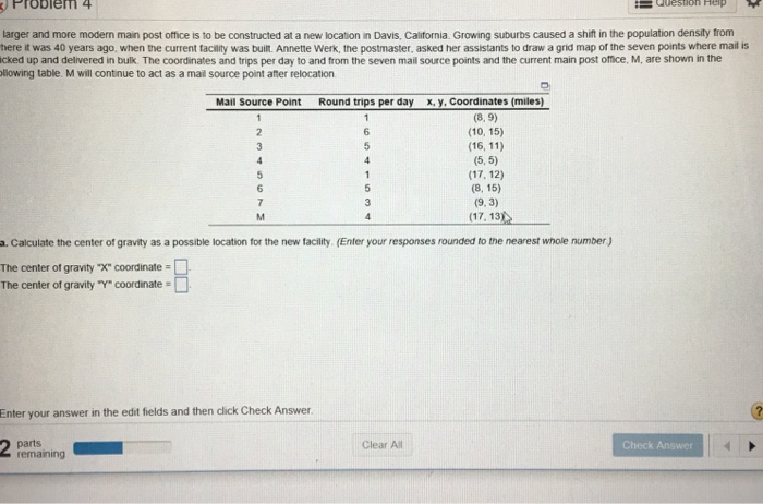 Solved Problem 4 larger and more modern main post office is | Chegg.com