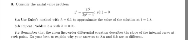 Solved Consider the initial value problem y' 3t^2/3y^2 - 4; | Chegg.com