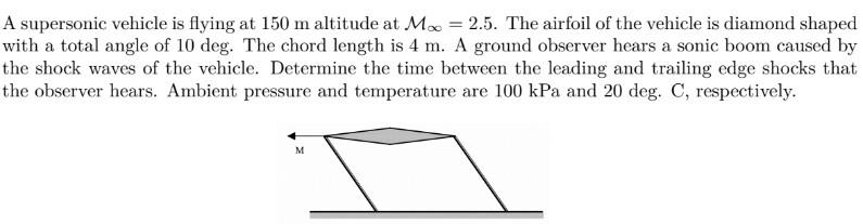 A supersonic vehicle is flying at 150 m altitude at | Chegg.com