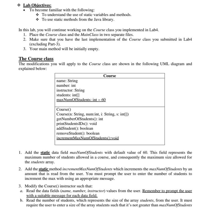 Solved • Lab Objectives: • To become familiar with the | Chegg.com