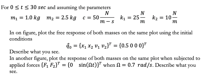 Solved Figure 2 - A 2DOF Mass-Spring-Damper SystemFor | Chegg.com