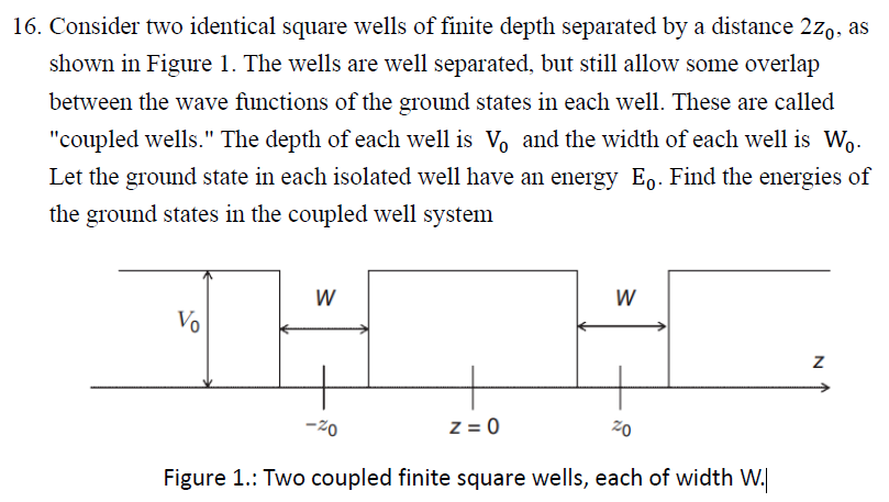 Solved 6. Consider two identical square wells of finite | Chegg.com