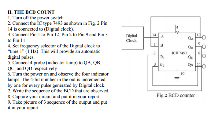 Solved 14 Digital Clock A 1 9 B 2 00 R IC# 7493 Qc II. THE | Chegg.com
