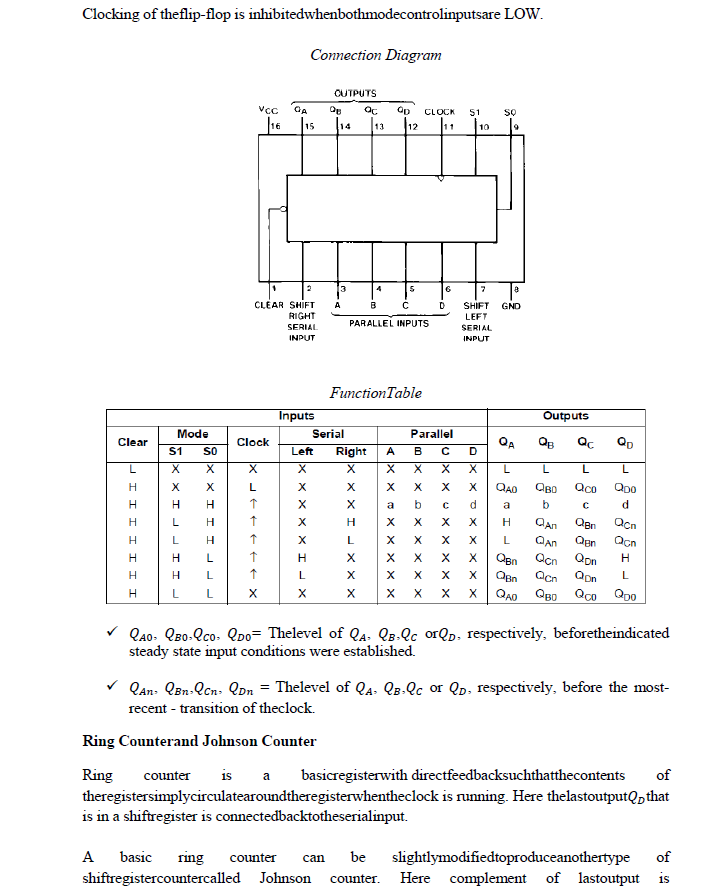 Solved Objectives: • Tolearnabout74LS194 IC (4-Bit | Chegg.com