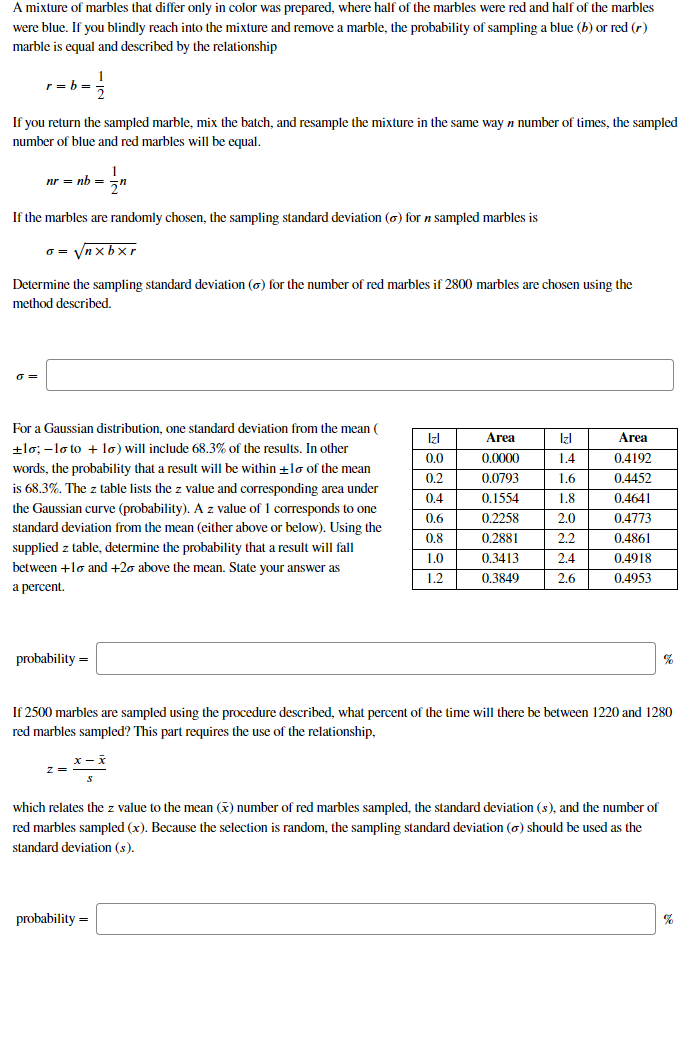 Solved A mixture of marbles that differ only in color was | Chegg.com