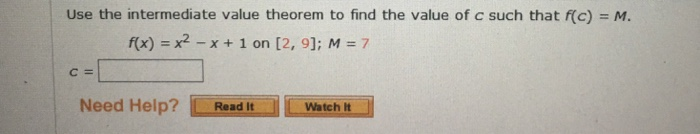 Solved Use the intermediate value theorem to find the value | Chegg.com