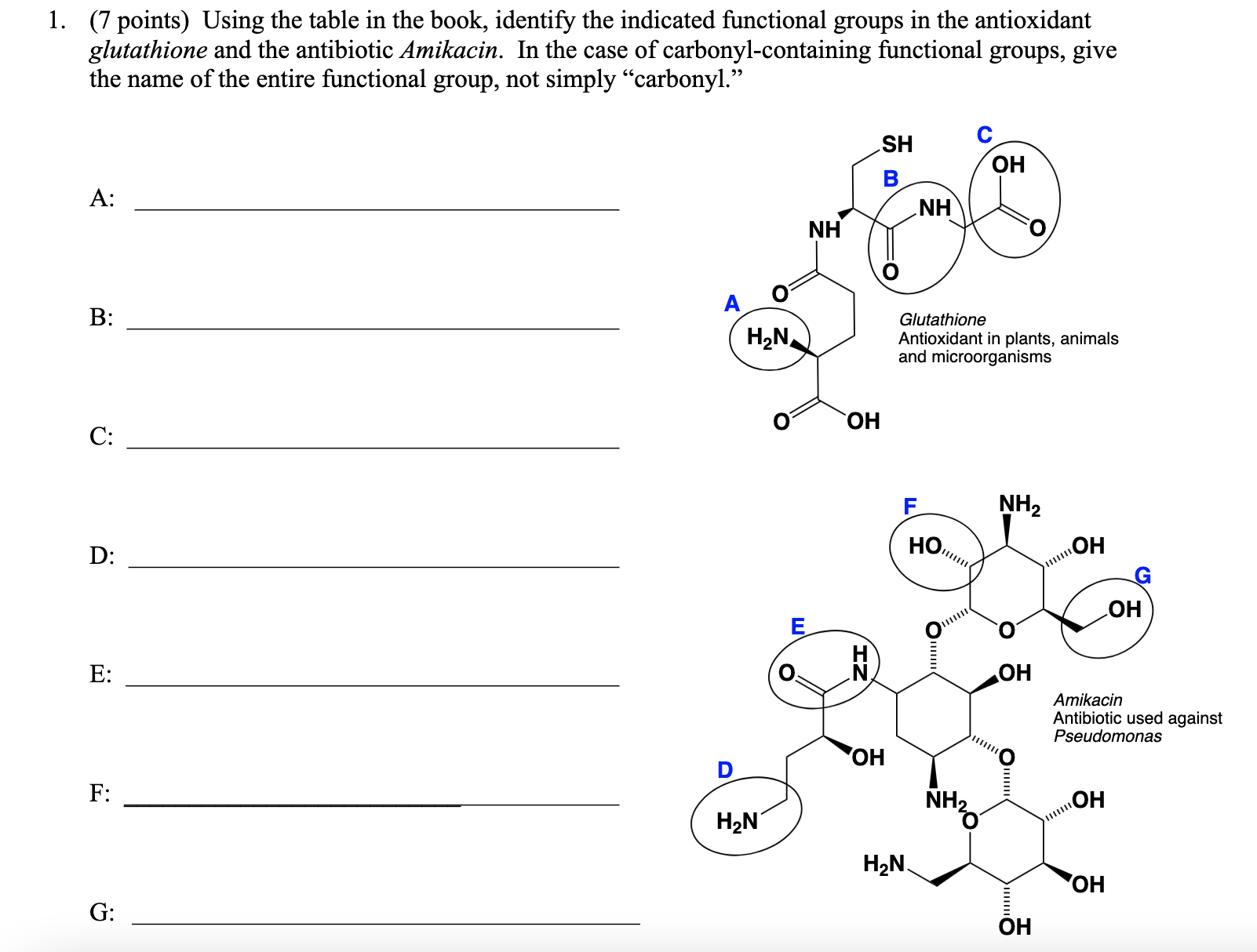 (7 points) Using the table in the book, identify the | Chegg.com