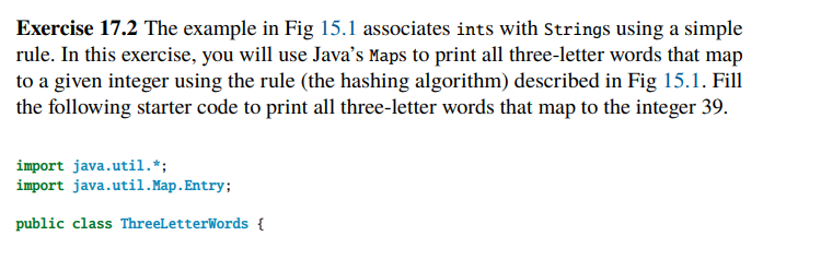 Exercise 17.2 The example in Fig 15.1 associates ints | Chegg.com