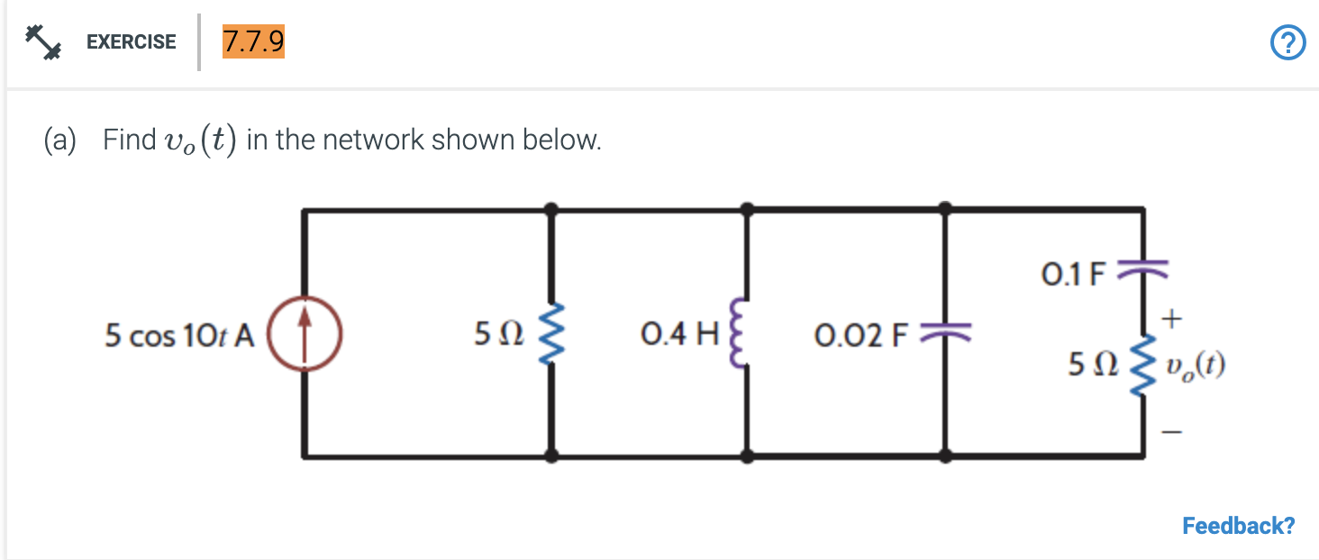 Solved (a) Find vo(t) in the network shown below. | Chegg.com
