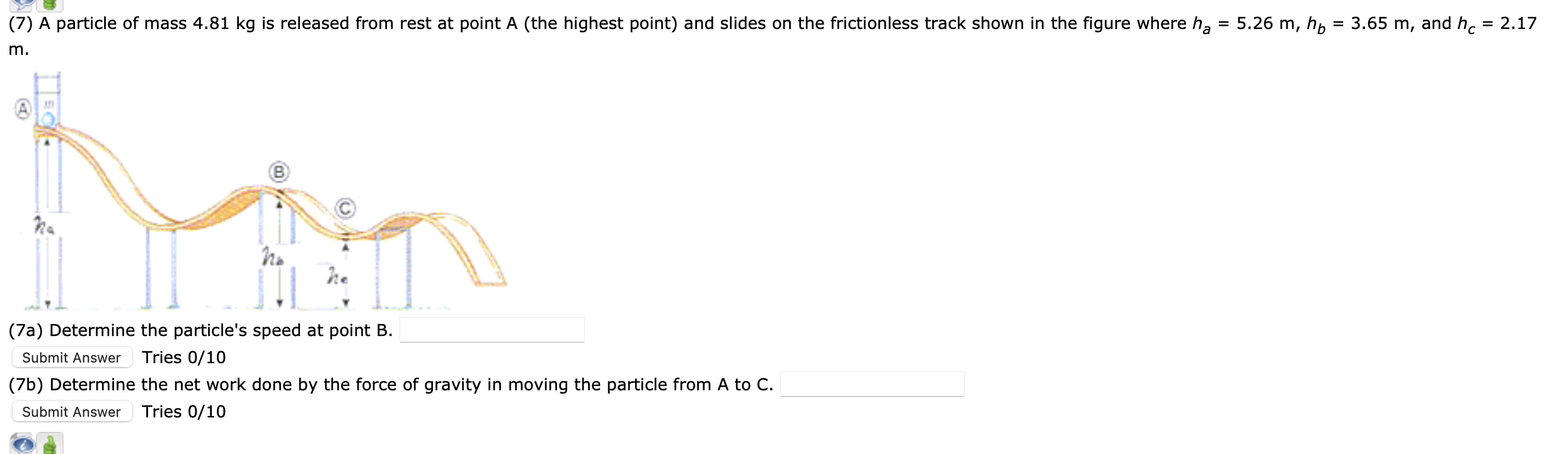 Solved m. (7a) Determine the particle's speed at point B. | Chegg.com