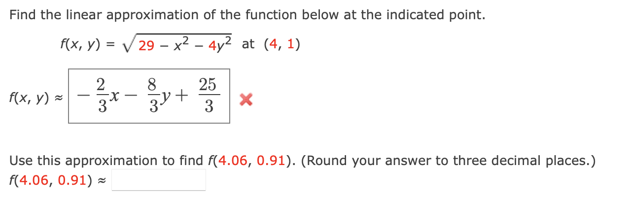 Solved Find the linear approximation of the function below | Chegg.com