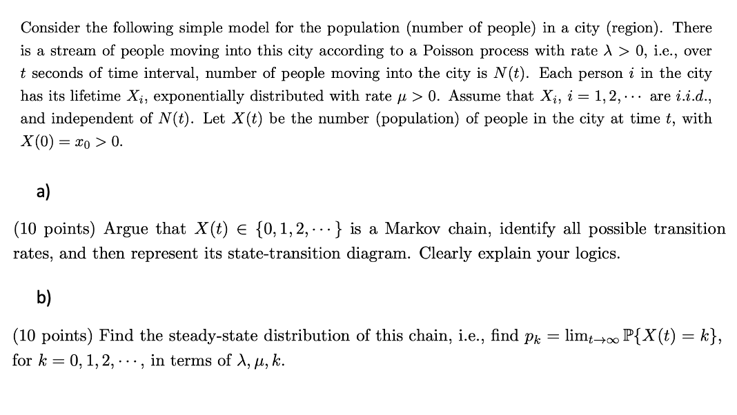 Solved Consider the following simple model for the | Chegg.com