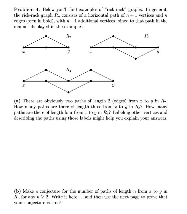 Solved Problem 4. Below you'll find examples of "rick-rack” | Chegg.com