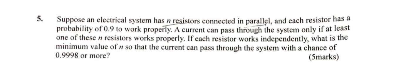 Solved Suppose an electrical system has n resistors | Chegg.com