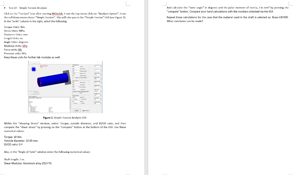 Solved Please provide hand calculations of the Shear Stress | Chegg.com